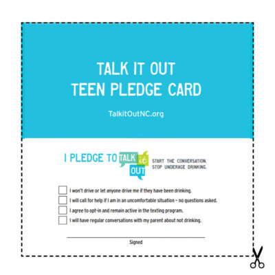 Take the Pledge to Stop Underage Drinking | Talk it Out NC